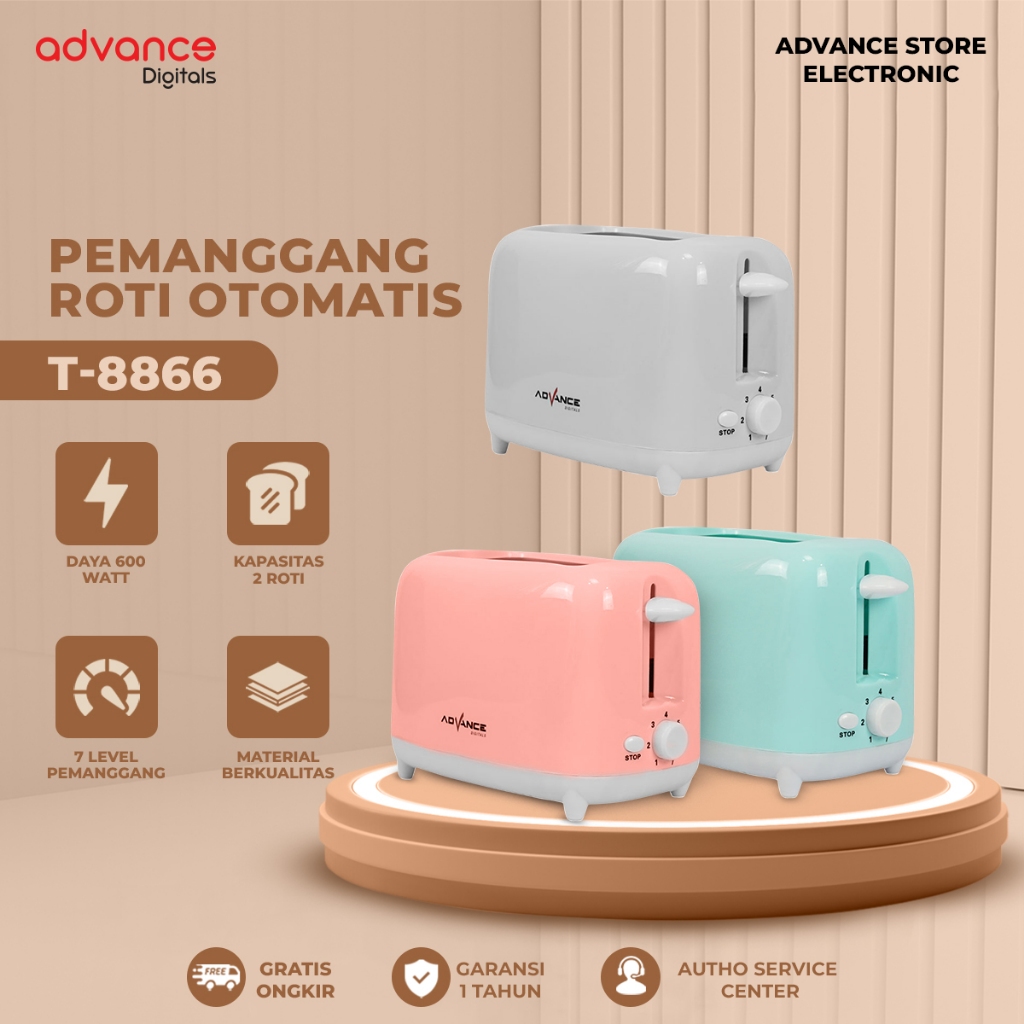 Jual [FREE ONGKIR] ADVANCE T8866 Toaster Pemanggang Roti 2 Slice ...