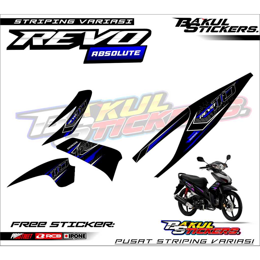 Jual STRIPING VARIASI MOTOR HONDA REVO ABSOLUTE / STICKER LIST MOTOR ...