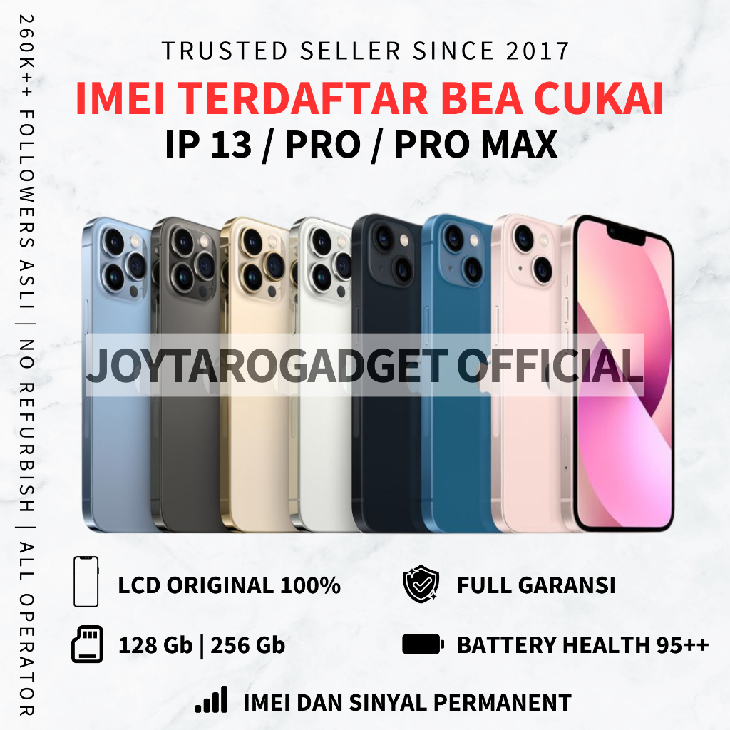 Jual iP 13-13 pro-13 pro max 128gb 256gb IMEI Terdaftar BC (BeaCukai) Lcd original No Recond ...