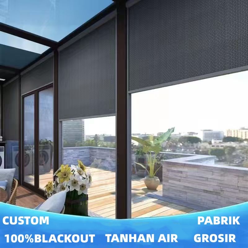 Jual ROLLER BLIND Outdoor 100% Blackout Motif Minimalis Anti UV Tahan ...