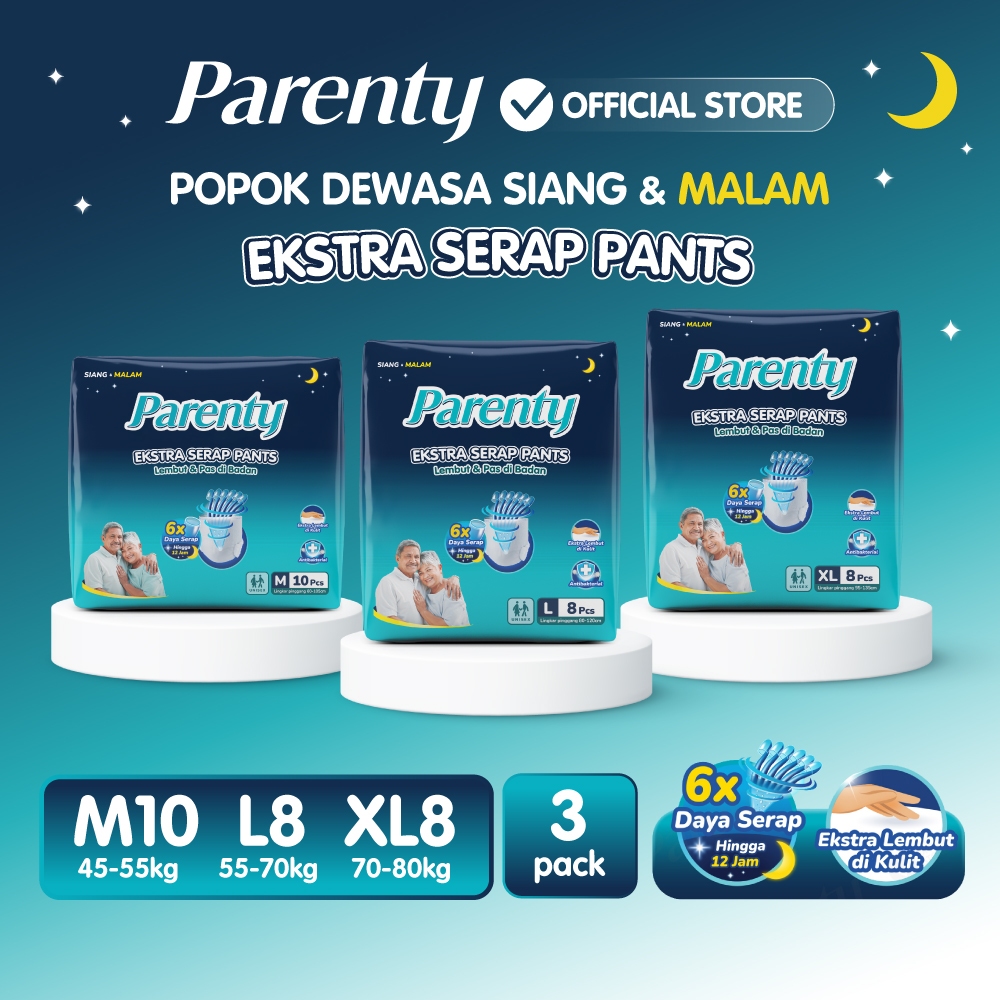 Jual [ 3 PACK] Parenty Adult Pants Heavy Flow Unisex M10 / L8 / XL8 | Shopee Indonesia