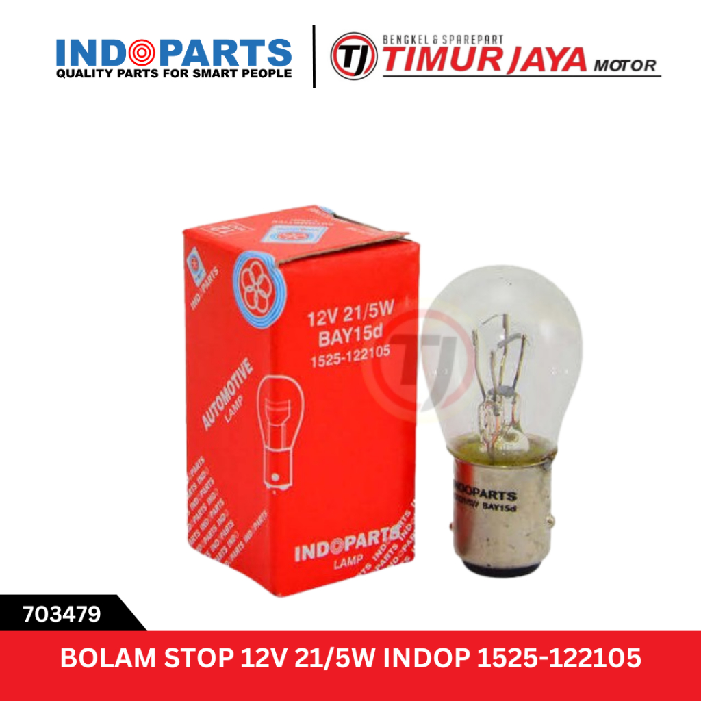 Jual BOLAM STOP 12V 21/5W INDOP 1525-122105 KODE 703479 | Shopee Indonesia