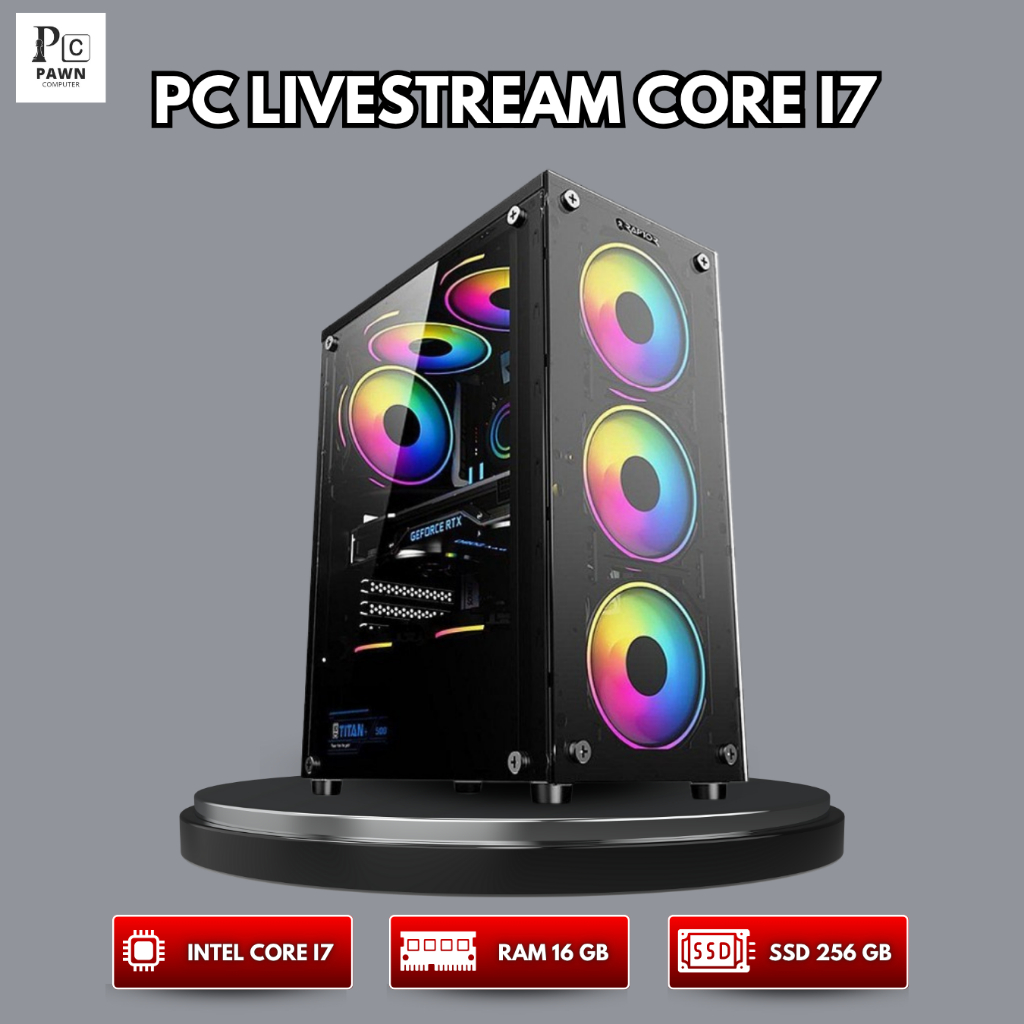 Jual PC Gaming Live Streaming Desain Editing Online Shop Core I7 GTX ...