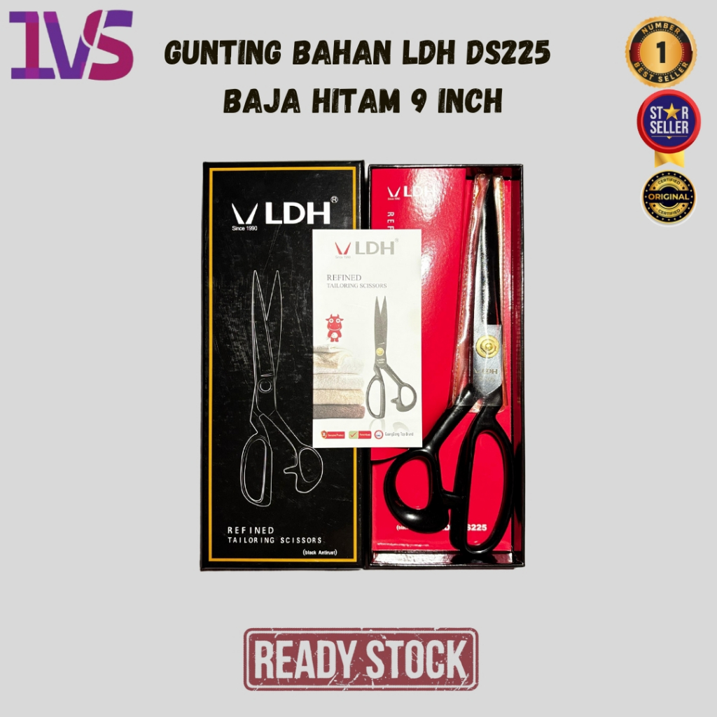Jual Gunting Bahan LDH DS225 Baja Hitam 9 Inch Super Premium Product ...