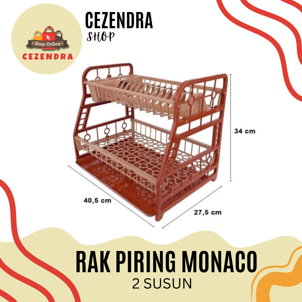 Jual PACIFIC Rak Piring Plastik 2 Susun Monaco Dish Rack Dengan Nampan ...