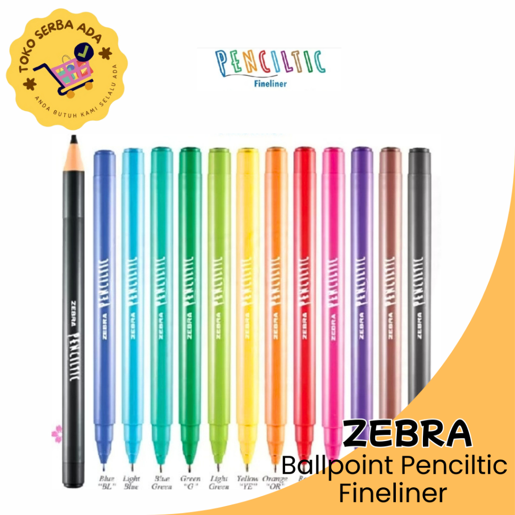 Jual Zebra Penciltic Fineliner 0.4 / Pulpen Fineliner Bentuk Pensil ...