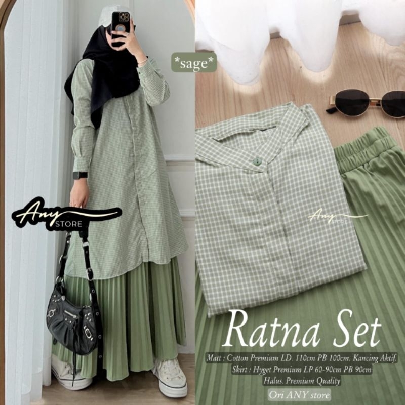 Jual Ratna Set Plisket Mix Tunik Katun (Any) | Shopee Indonesia