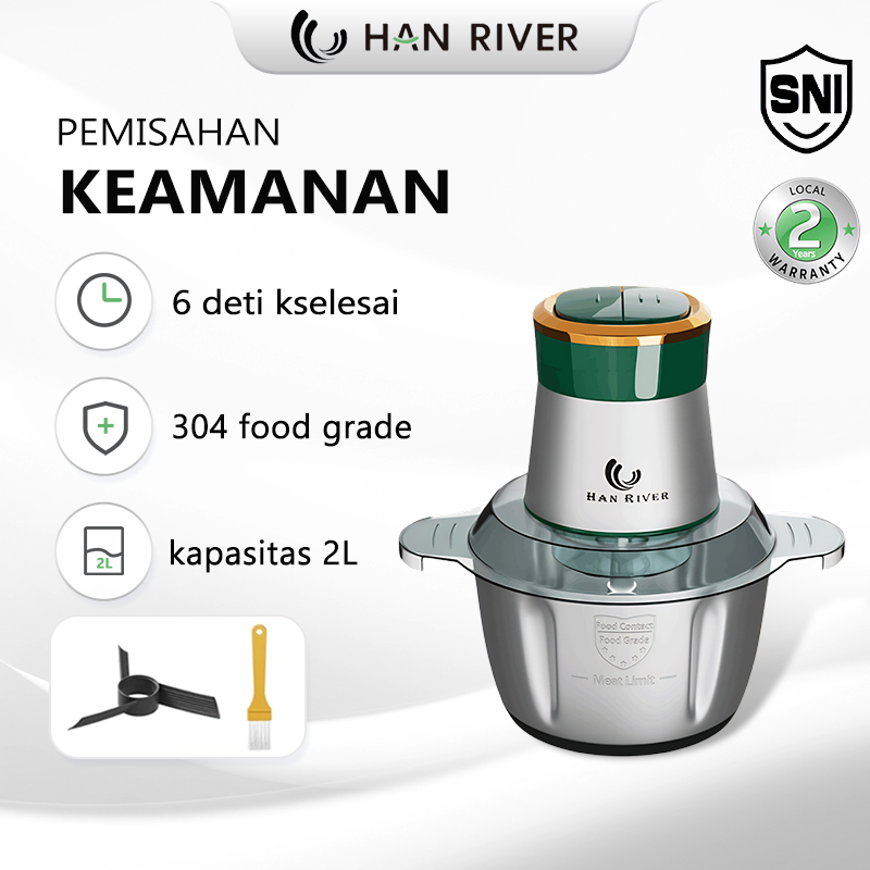 Jual HAN RIVER Blender Chopper 2L Penggiling Daging elektrik Blender ...