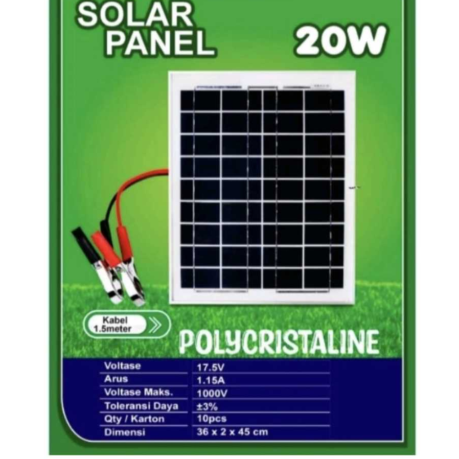Jual SOLAR PANEL 20wp POLY CRYSTALLINE SOLAR CELL PANEL SURYA 20 WATT ...