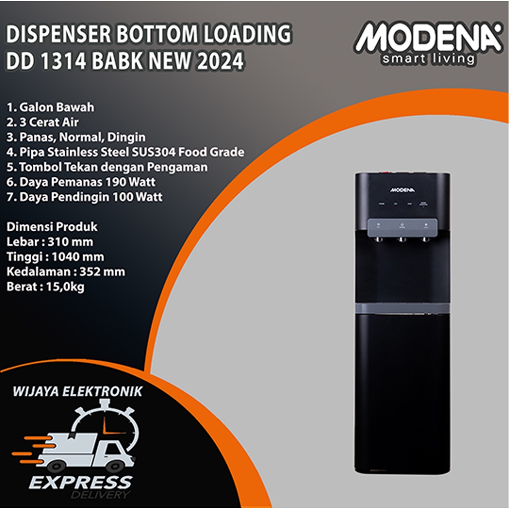 Jual Modena DD 1314 BABK - Dispenser Bottom Loading Modena DD1314BABK Garansi Resmi | Shopee ...