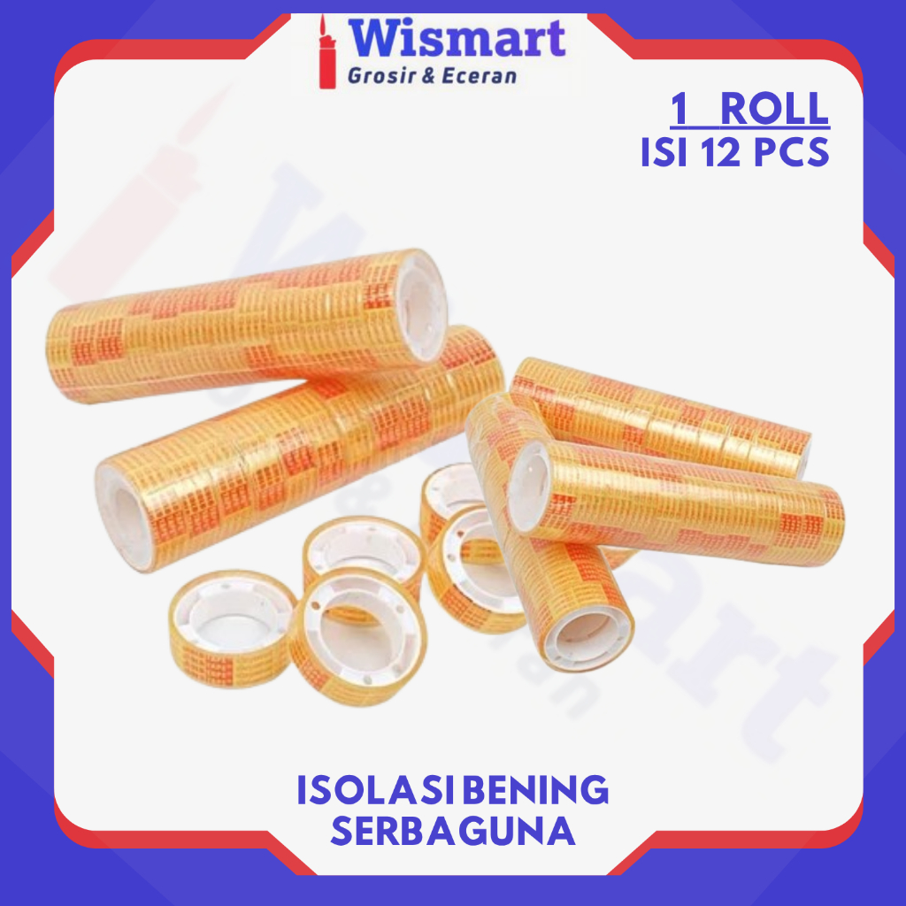 Jual (12pcs) isolasi kecil BENING/SOLATIF/SOLASI Isolasi kado GoldTape ...