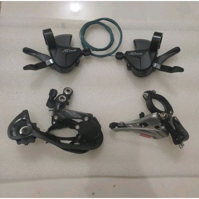 Jual Mini groupset MTB 2 x 9 speed shimano. shifter altus RD FD alivio ...