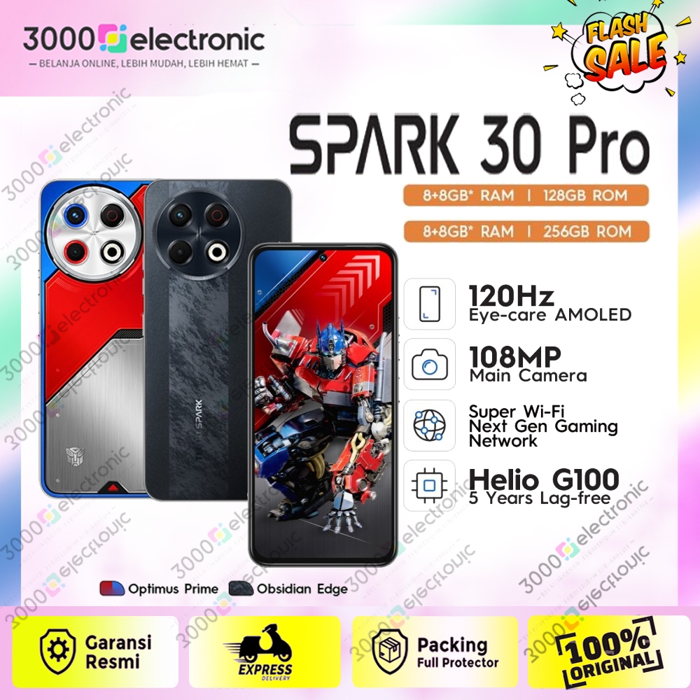 Jual TECNO SPARK 30 Pro - 8+8GB*+128GB & 8+8GB*+256GB -108MP Main Camera, MediaTek Helio G100 ...