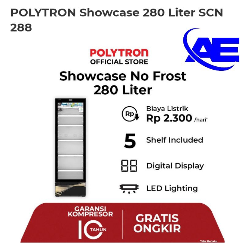 Jual SHOWCASE POLYTRON SCN-288 DIGITAL DISPLAY 5RAK | Shopee Indonesia