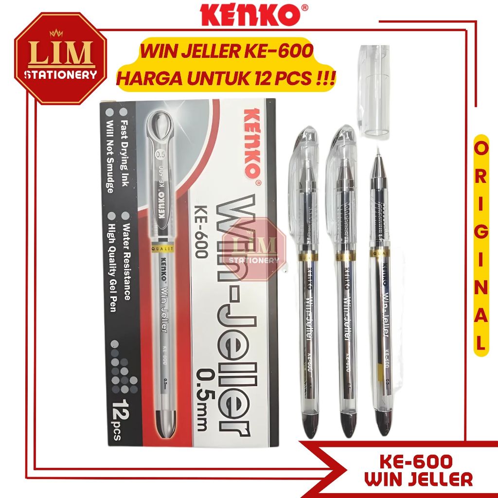 Jual Pulpen Gel Kenko KE-600 Win-Jeller 0.5mm ( 1pak/12pcs ) | Shopee ...
