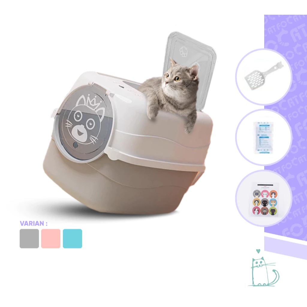 Jual Pet Litter Box Kucing Tertutup M62 Bak Toilet Pasir Kucing Besar ...