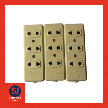 Jual Stopkontak / Terminal Kuningan 3 Lubang Tanpa Kabel (ISI 3 PCS ...