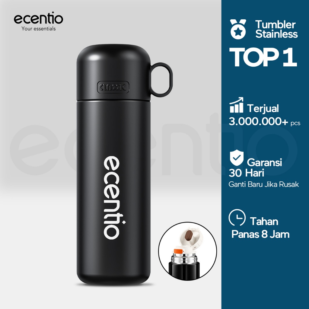 Jual ecentio termos air panas 500ml stainless steel 304+316 tahan 8 jam ...