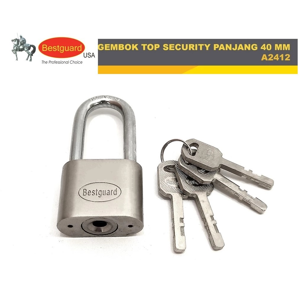 Jual GEMBOK TOP SECURITY LEHER PANJANG 30/40/50/60/MM BESTGUARD ...