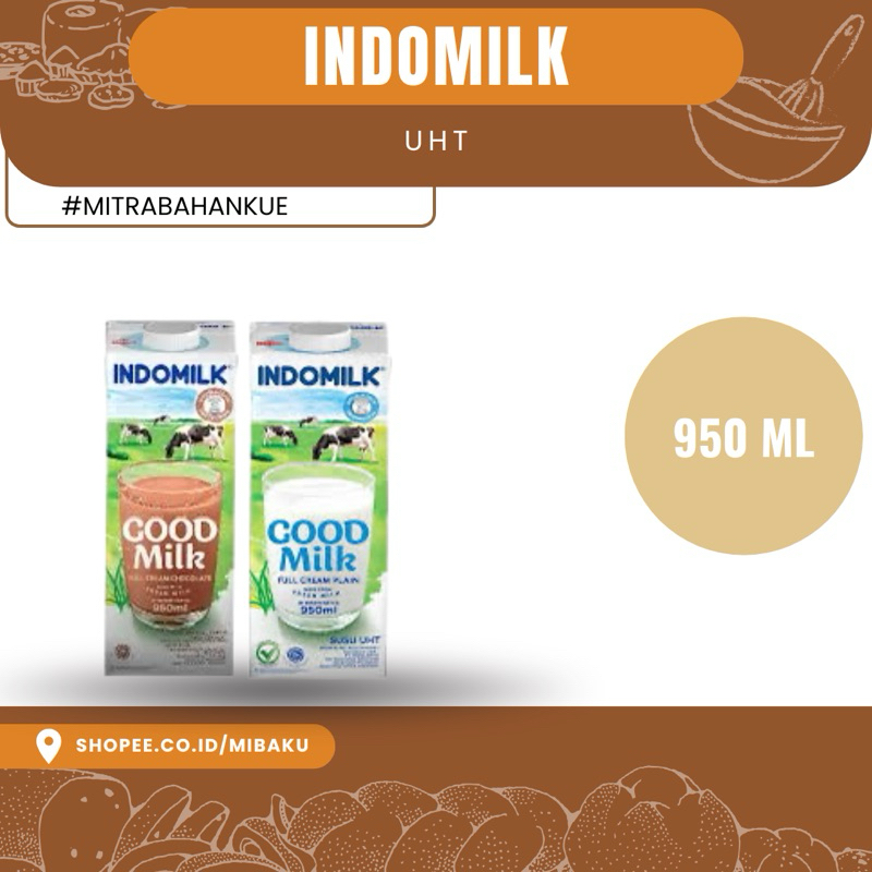 Jual Indomilk Good Milk UHT 950ml - full cream & cokelat | Shopee Indonesia