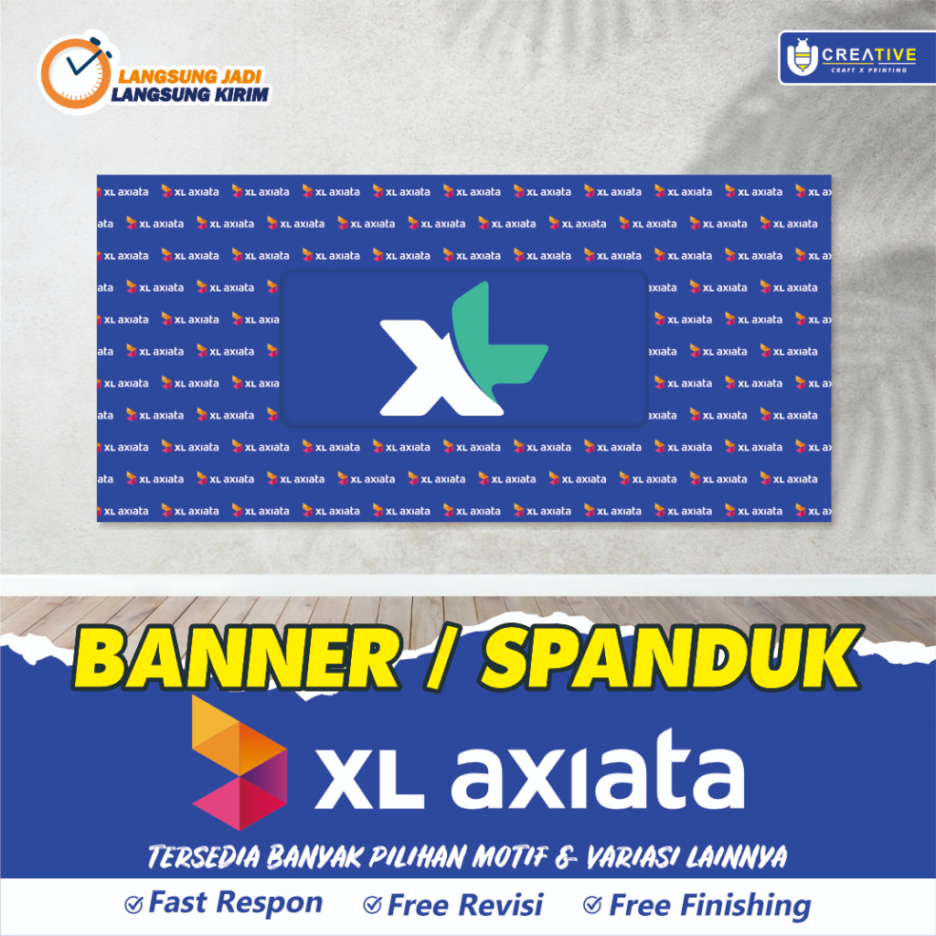Jual Banner / Spanduk Backdrop Dinding Konter XL Axiata | Shopee Indonesia