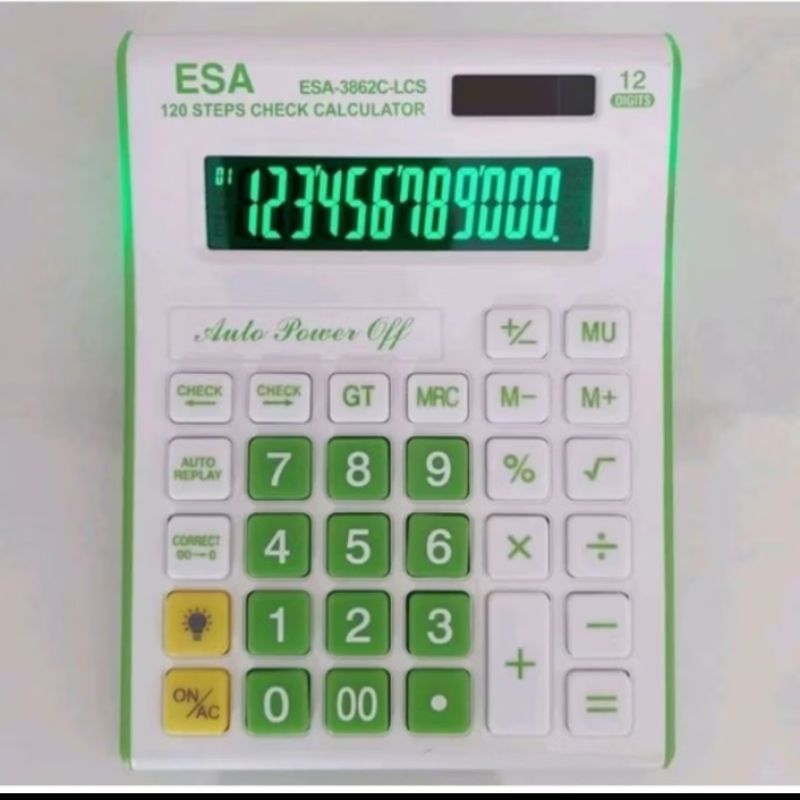 Jual Kalkulator Dagang ESA 3862C-LCS Layar LED 12 Digit / Calculator ...