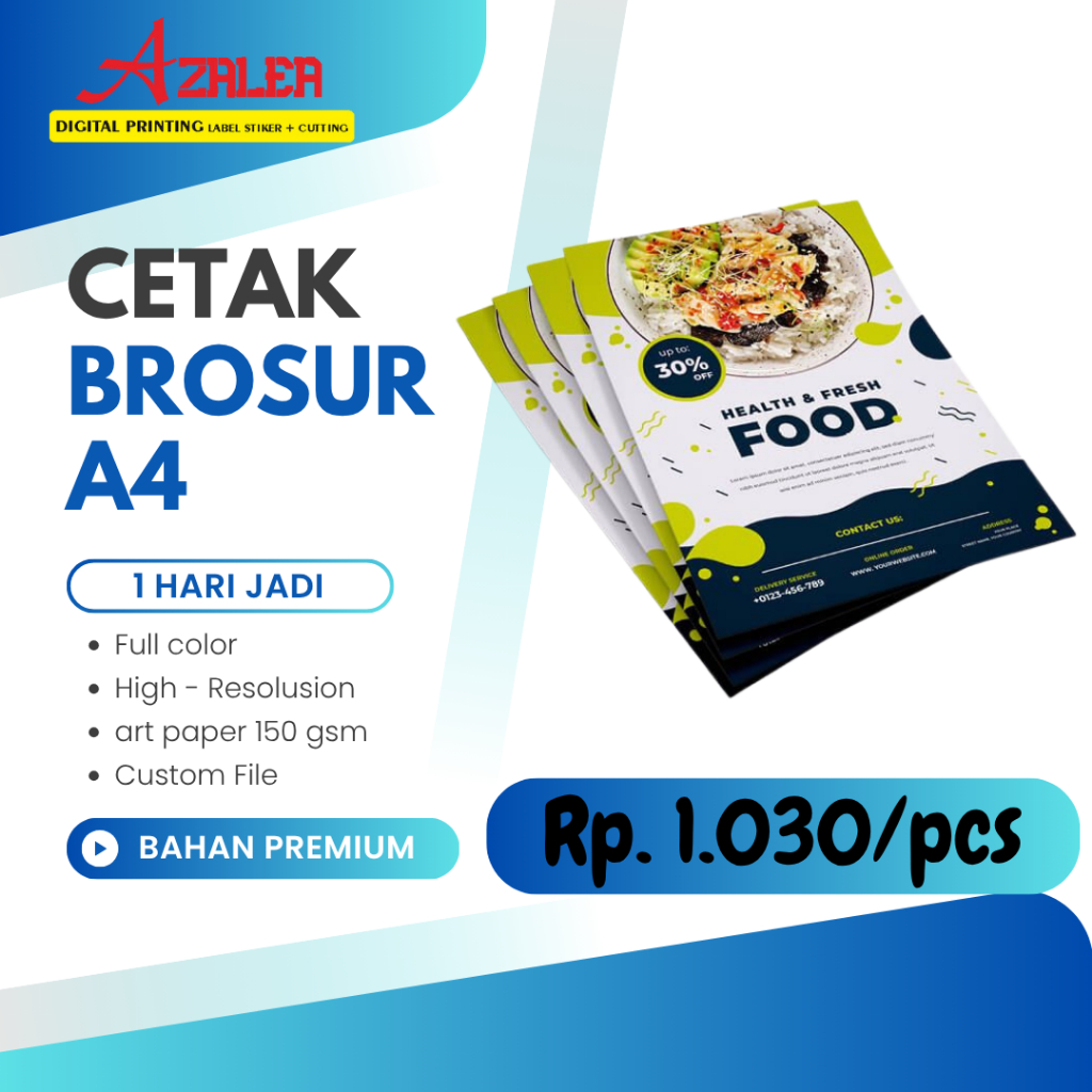 Jual CETAK BROSUR A4 TERMURAH [ 1 SISI / 2 SISI ] || CETAK FLYER A4 ...