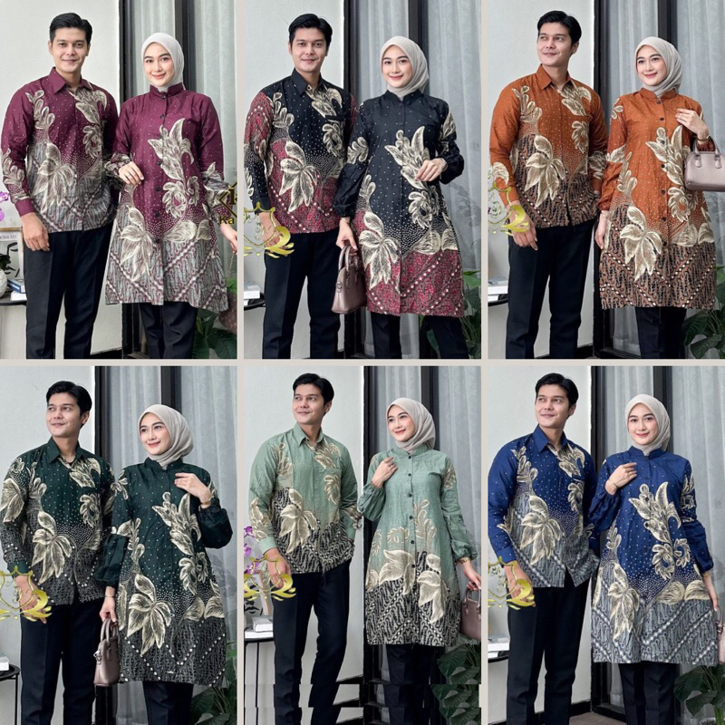 Jual Batik Couple Baju Batik Couple Modern Tunik Kancing dan Kemeja Lengan Panjang | Shopee ...