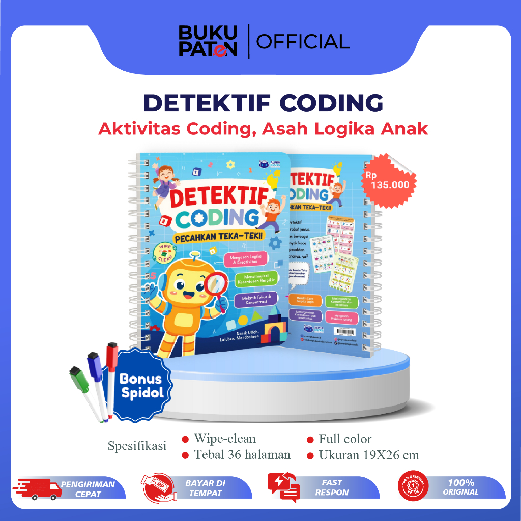 Jual BUKU DETEKTIF CODING | Aktivitas Coding, Asah Logika Anak [Wipe ...