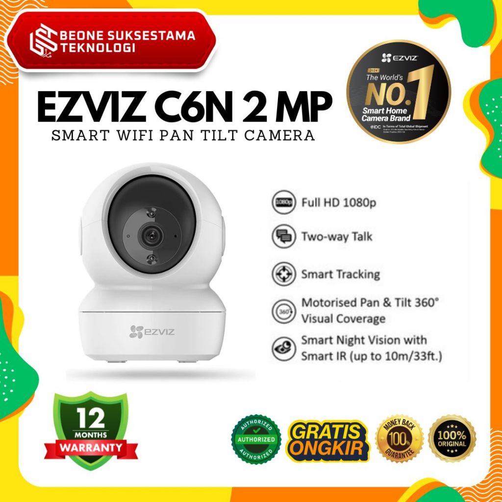 Jual Ezviz C6N 2MP/TY1 PRO 2MP Smart Wifi Pan Tilt IP Camera CCTV ...