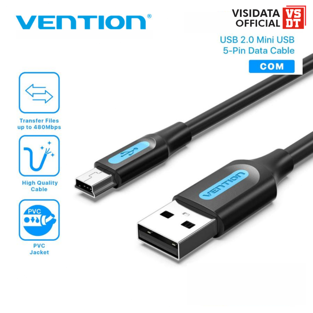 Jual VENTION COM USB A 2.0 to Mini USB Kabel Data Type B 2A 480Mbps HDD ...