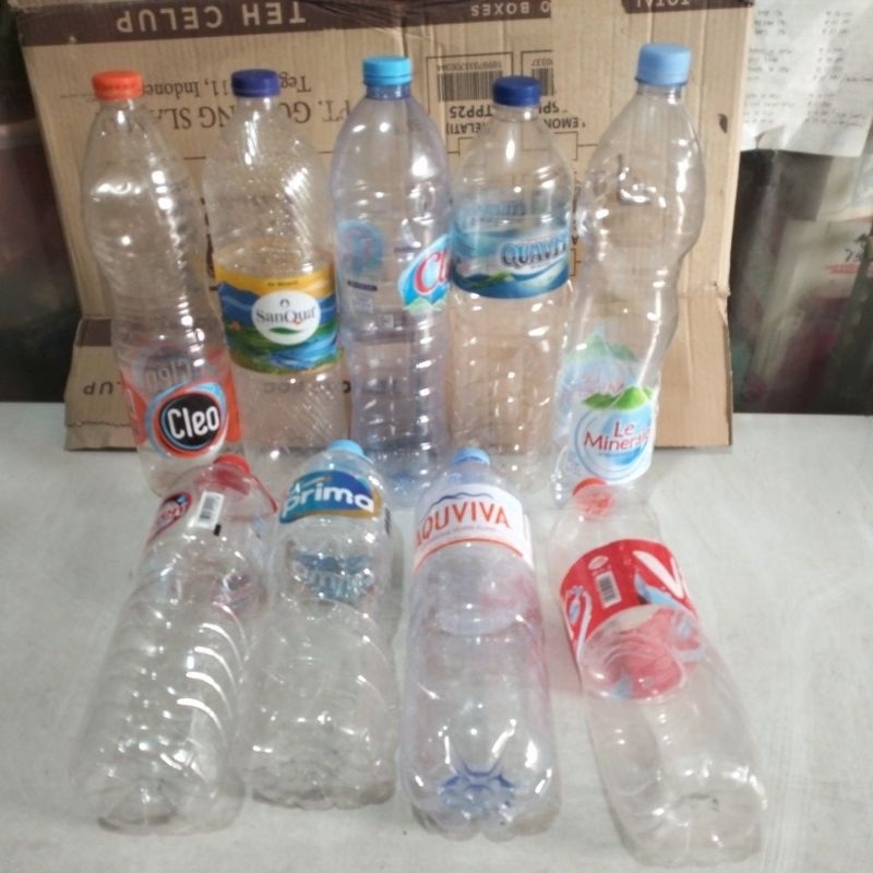 Jual botol bekas 1,5ltr merk random | Shopee Indonesia