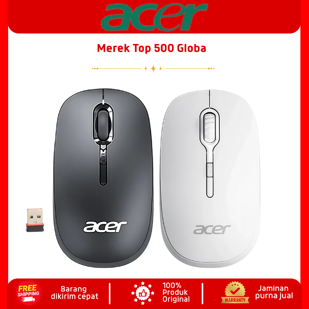 Jual ACER M153 Mouse Wireless - Dual Mode USB/Bluetooth, untuk Kantor/Gaming/Rumah, Kompatibel ...