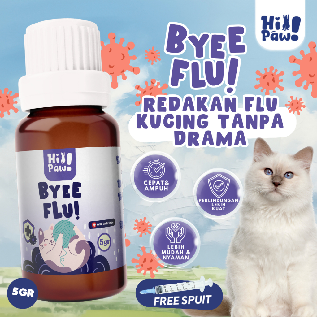 Jual Hi Paw Byee Flu 5 gram - Obat Flu Kucing dan Anjing - Obat Flu Pilek - 5 gram - Byee Flu ...