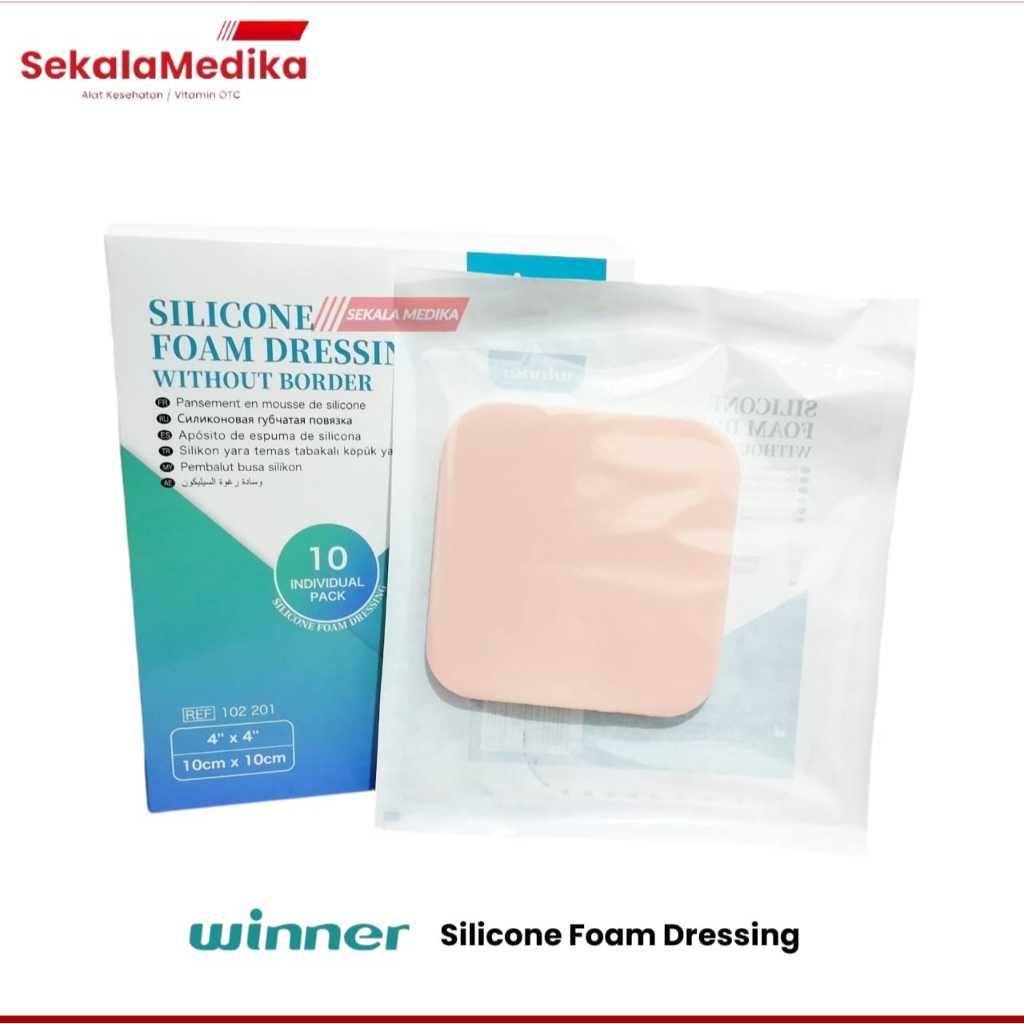 Jual Winner Silicone Foam Dressing 10x10 Cm With Border / Pcs | Shopee ...
