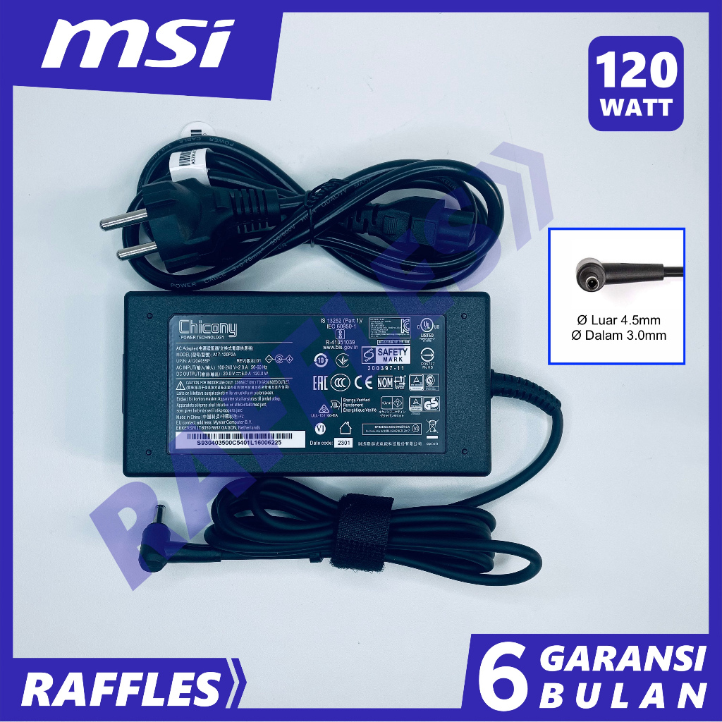 Jual Adaptor Charger MSI Thin 15 B13VE B13UC, Thin A15 B7VE B7VF | Shopee Indonesia