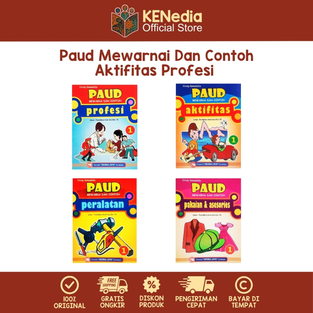 Jual Buku Paud Mewarnai Dan Contoh Aktivitas Profesi - 1 Set Buku Paud ...