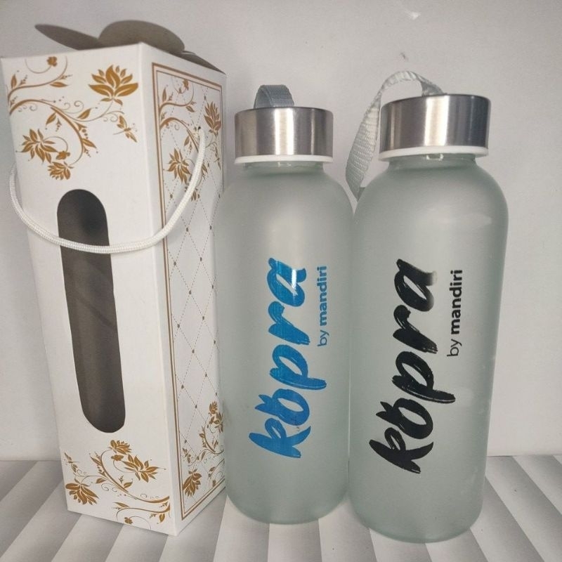 Jual Souvenir Botol Tumbler Kaca 420ml doff custom sablon kemas box ...