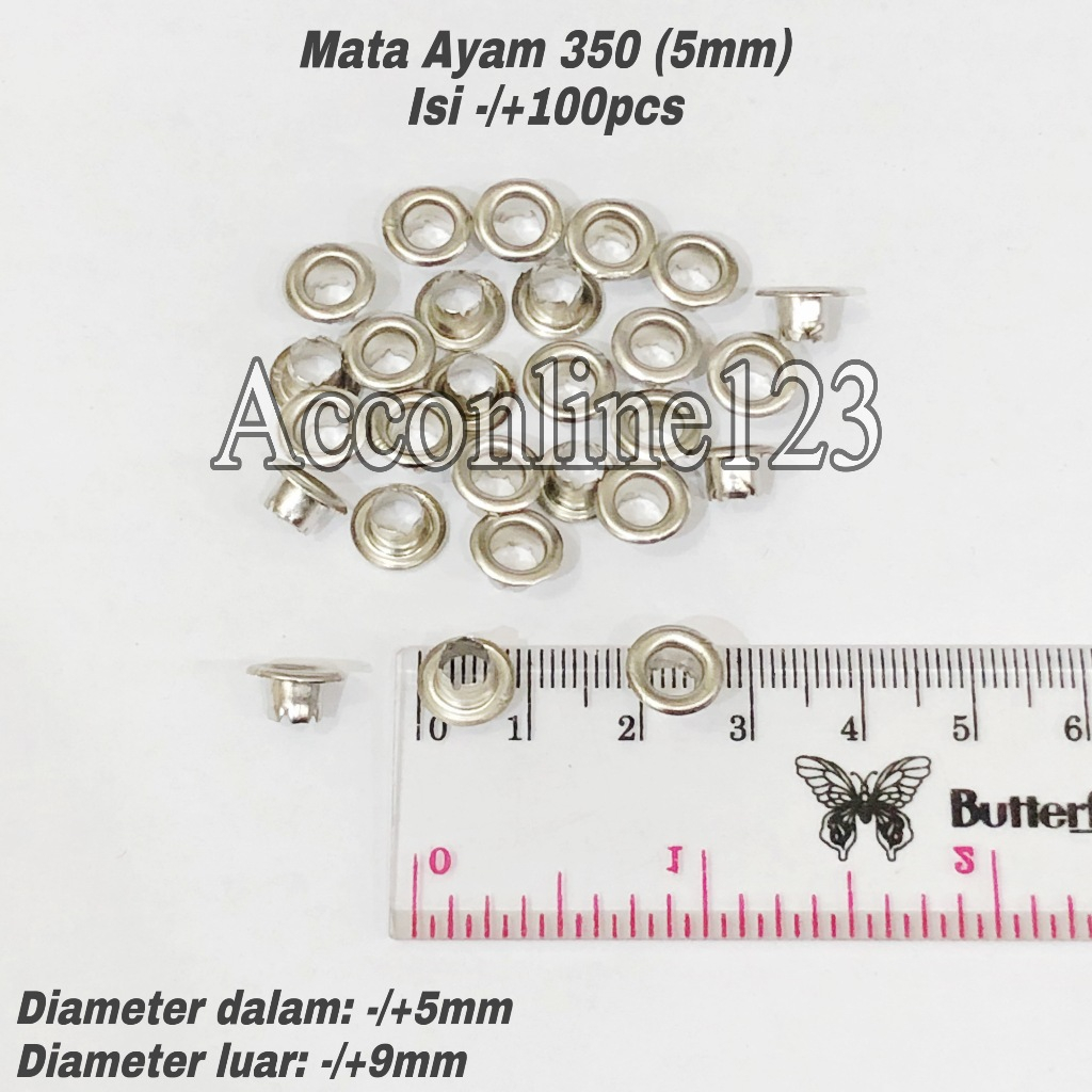 Jual Mata Ayam 350 (5mm) / Mata Ayam Eyelet 350 (5mm) Silver Isi ...