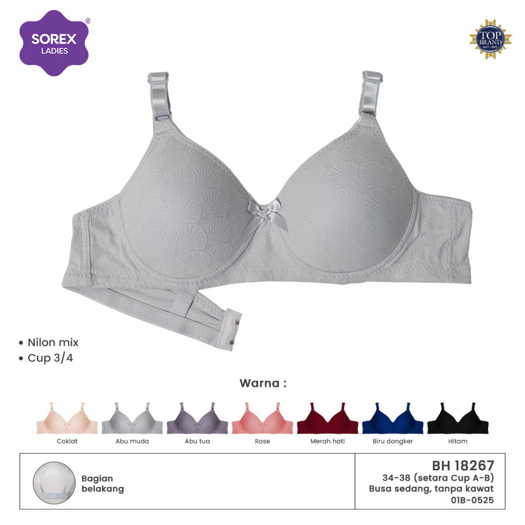 Jual Sorex Bra Harian Busa Sedang Tanpa Kawat Kait 2 Setara Cup A-B BH 18267 | Shopee Indonesia