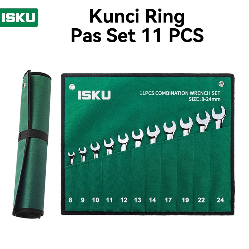 Jual ISKU Kunci Ring Pas Set 8-24 Mm Combination Spanner Wrench Bahan ...