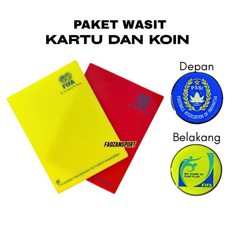 Jual Kartu wasit merah kuning akrilik kartu olahraga koin wasit fifa ...