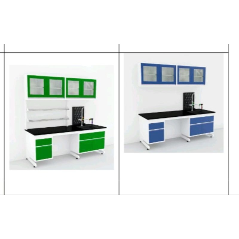 Jual Meja Laboratorium Gsn 03 Island Bench With Wall Cabinet, HPL ...