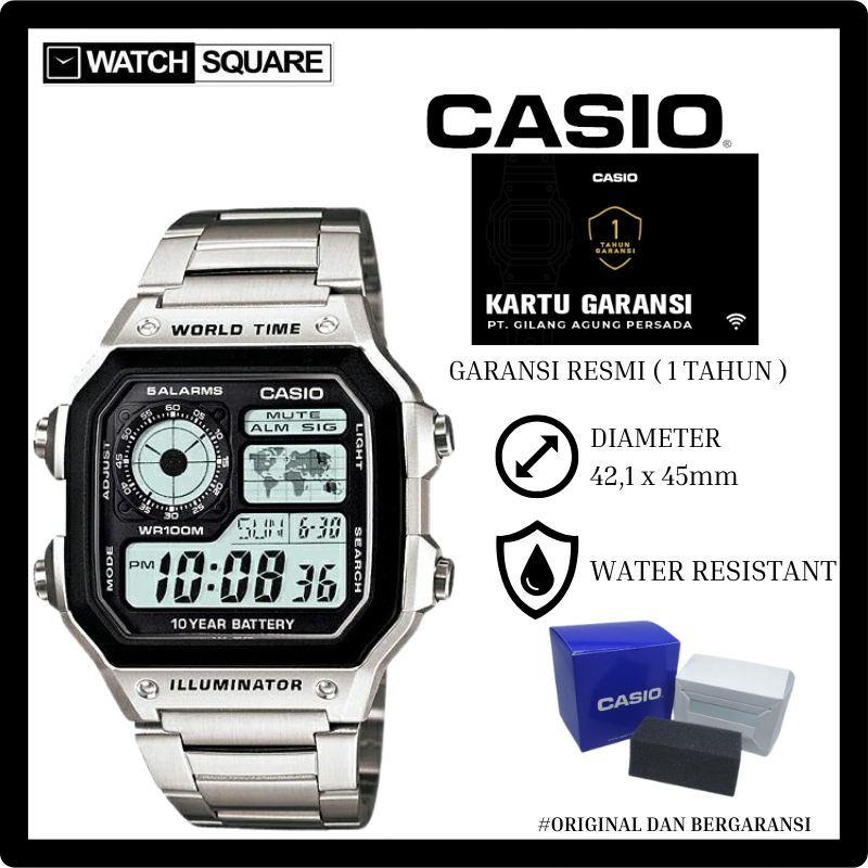 Jual Jam tangan pria original Casio AE-1200WHD-1AVDF | Shopee Indonesia