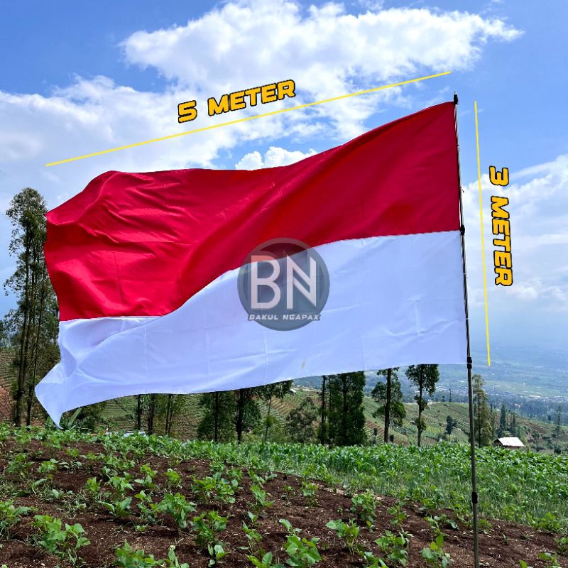 Jual BENDERA MERAH PUTIH JUMBO | 5METER x 3METER UKURAN REAL | Shopee ...