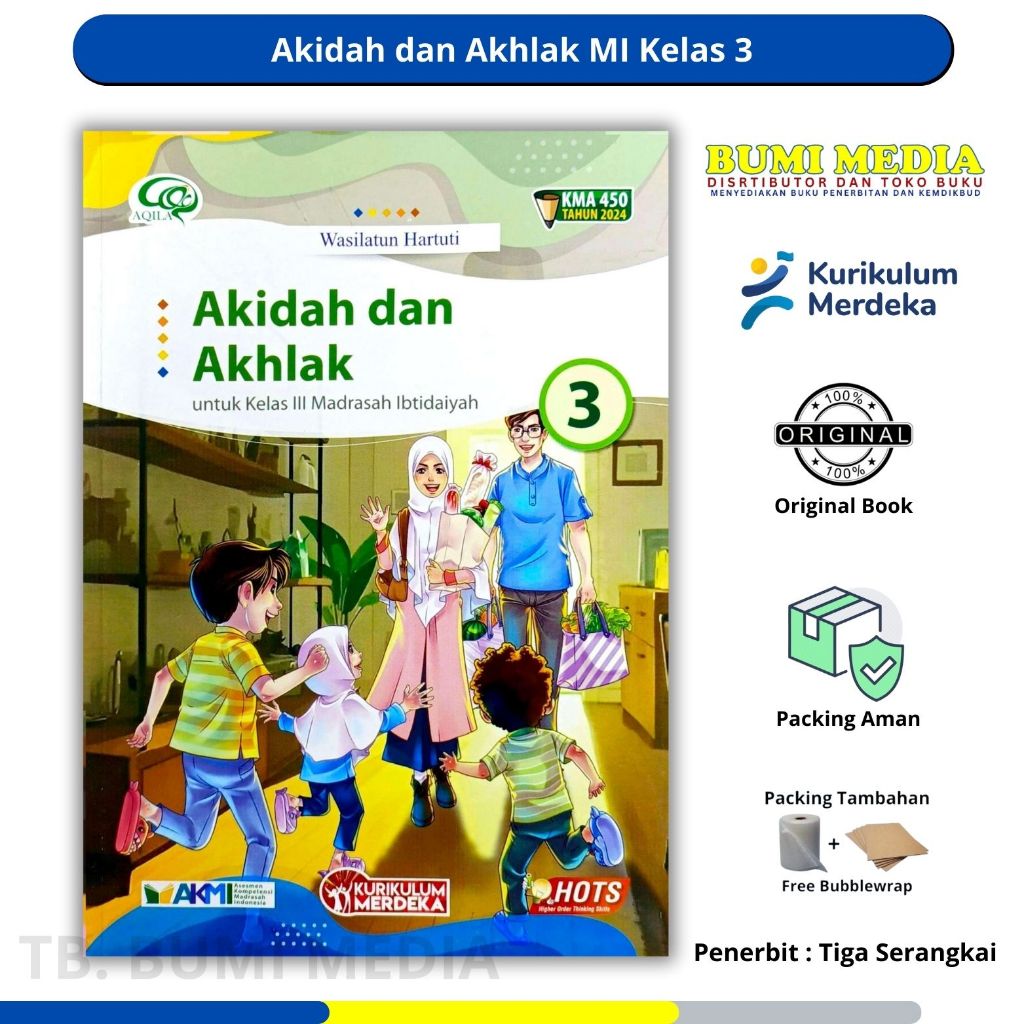Jual Buku Akidah dan Akhlak untuk MI Kelas 3 Tiga Serangkai Aqila Kurikulum Merdeka | Shopee ...