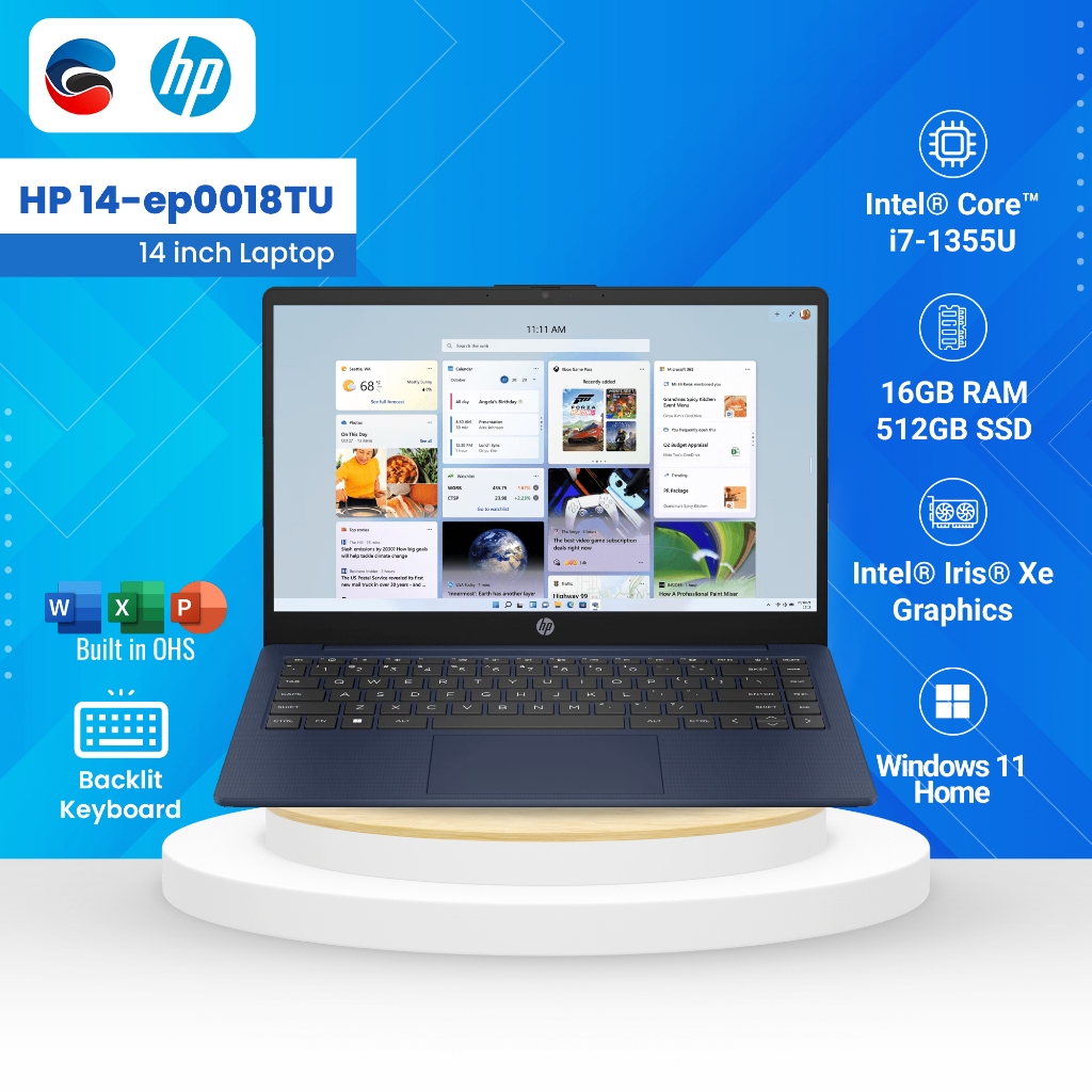 Jual HP Laptop 14 EP0018TU Intel Core I7 1355U 16GB 512GB SSD 14" FHD ...