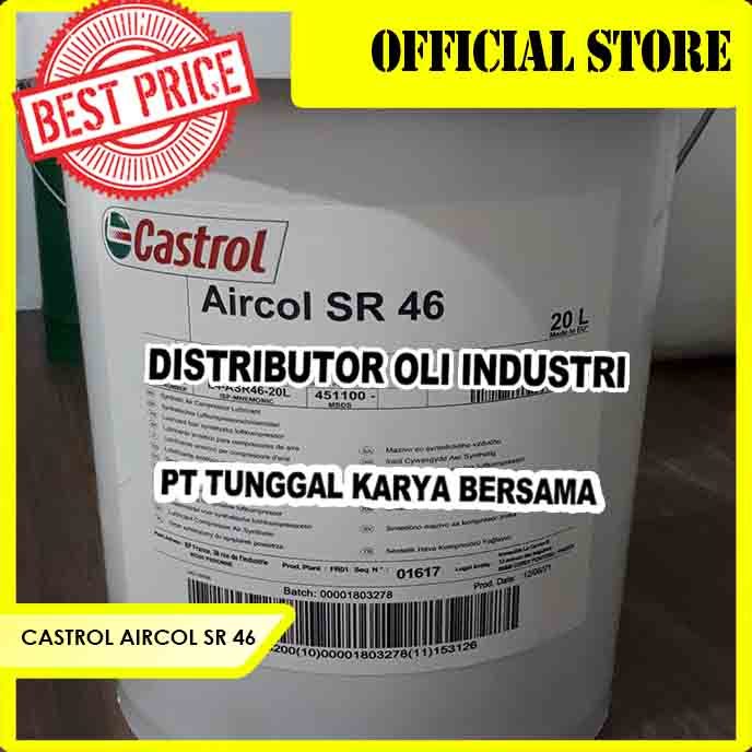Jual CASTROL AIRCOL SR 46 ( Synthetic Oil Compressor - 20 Liter ) | Shopee Indonesia