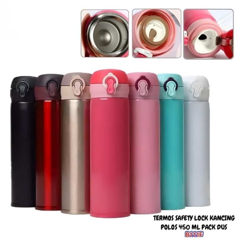Jual TERMOS BOTOL AIR MINUM PANAS STAINLESS POLOS KANCING TUMBLER ...
