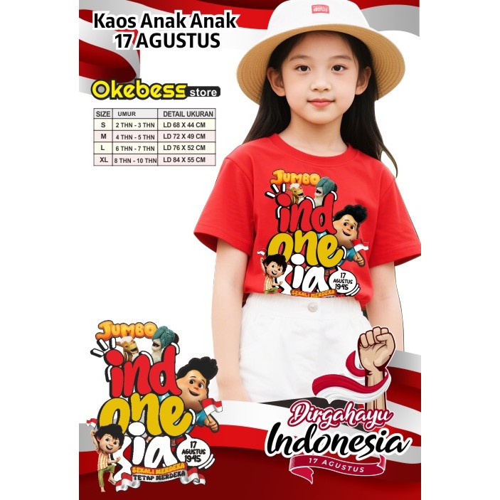 Jual KAOS ANAK ANAK LENGAN PENDEK UNISEX KAOS 17 AGUSTUS KAOS HUT RI KE 80 KAOS ACARA RI KE 80 ...